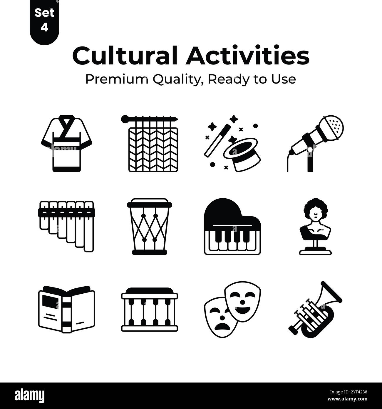 A well designed cultural activities icons set, ready to use vectors ...