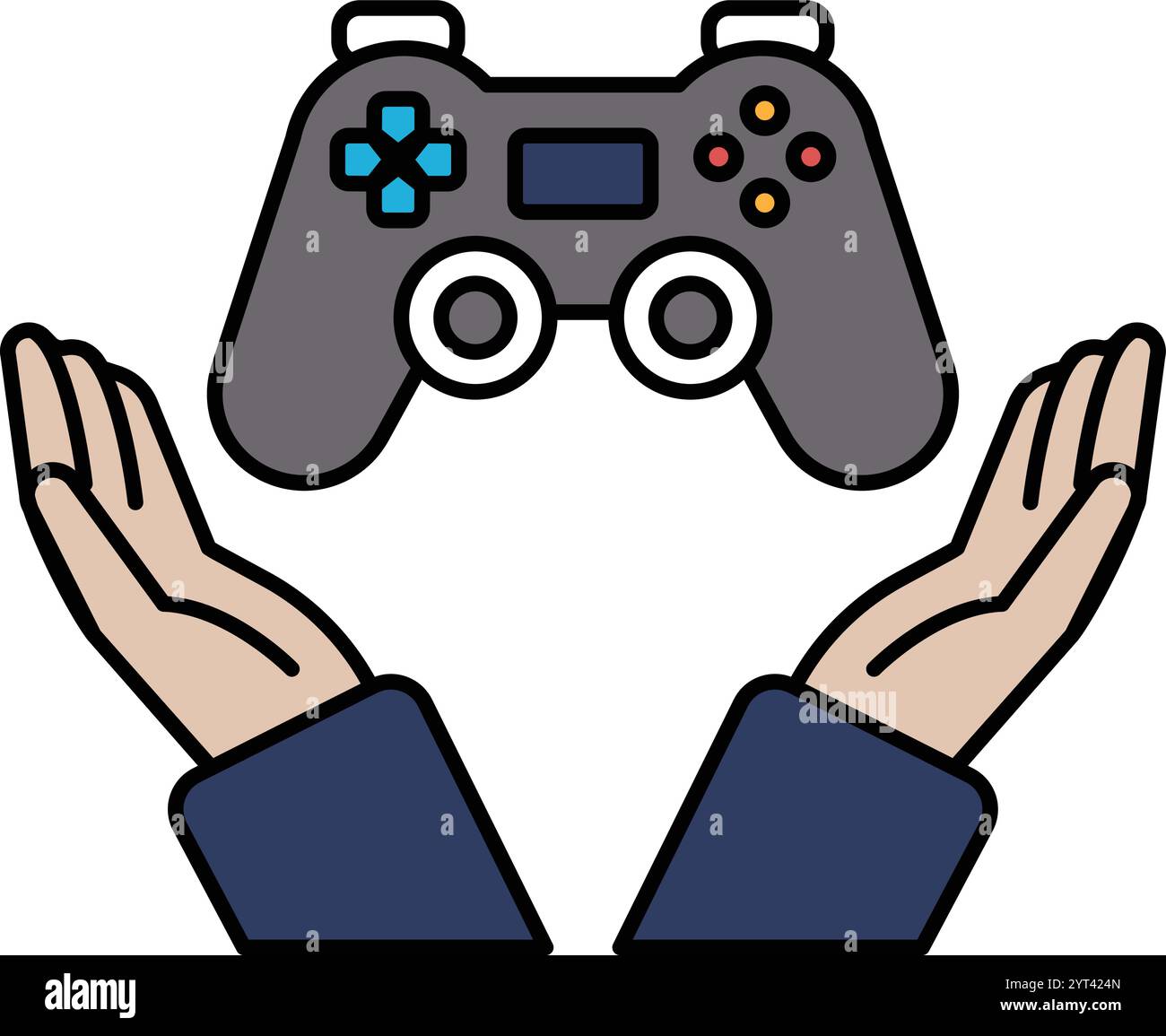 Hand holding video game controller Stock Vector Images - Alamy