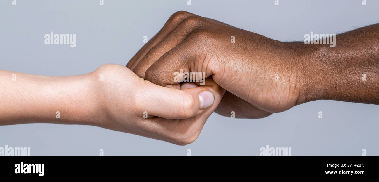 Helping hand, rescue, care, multiethnic people. African and caucasian ...