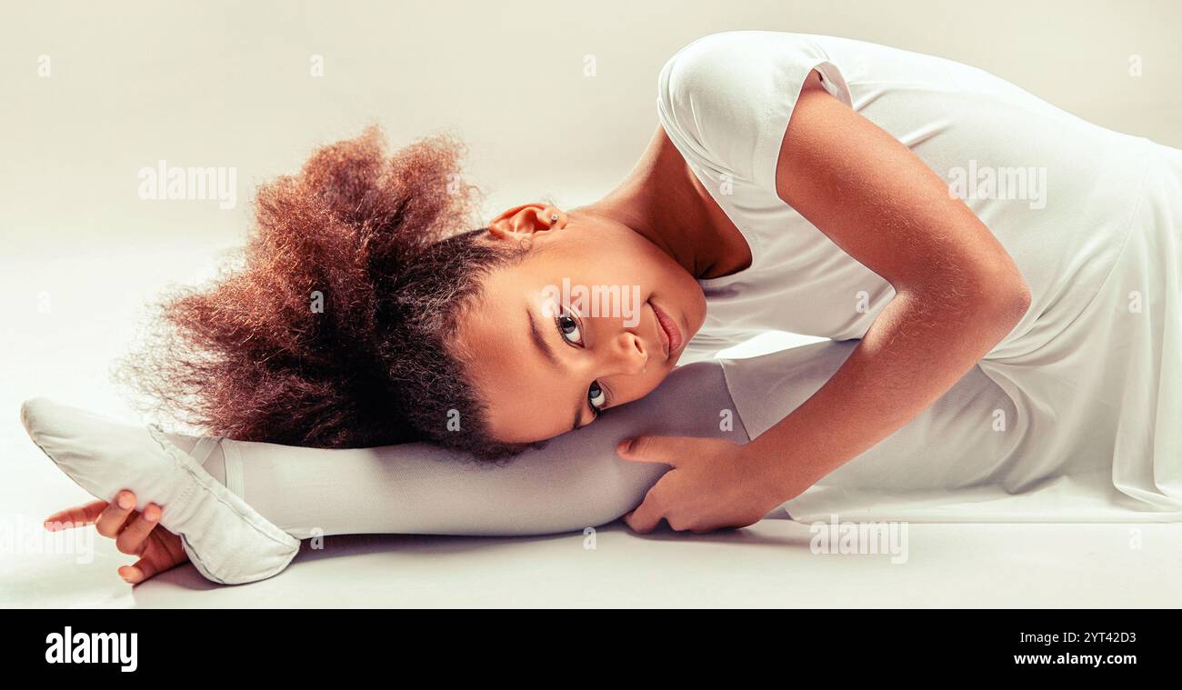 Kids practice full split. Flexible little african american girl ...