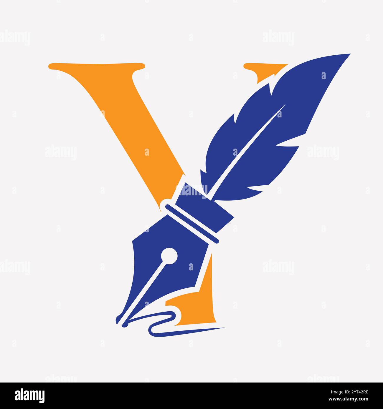 Initial Feather Logo On Letter Y Concept With Ink Symbol For Law Firm ...