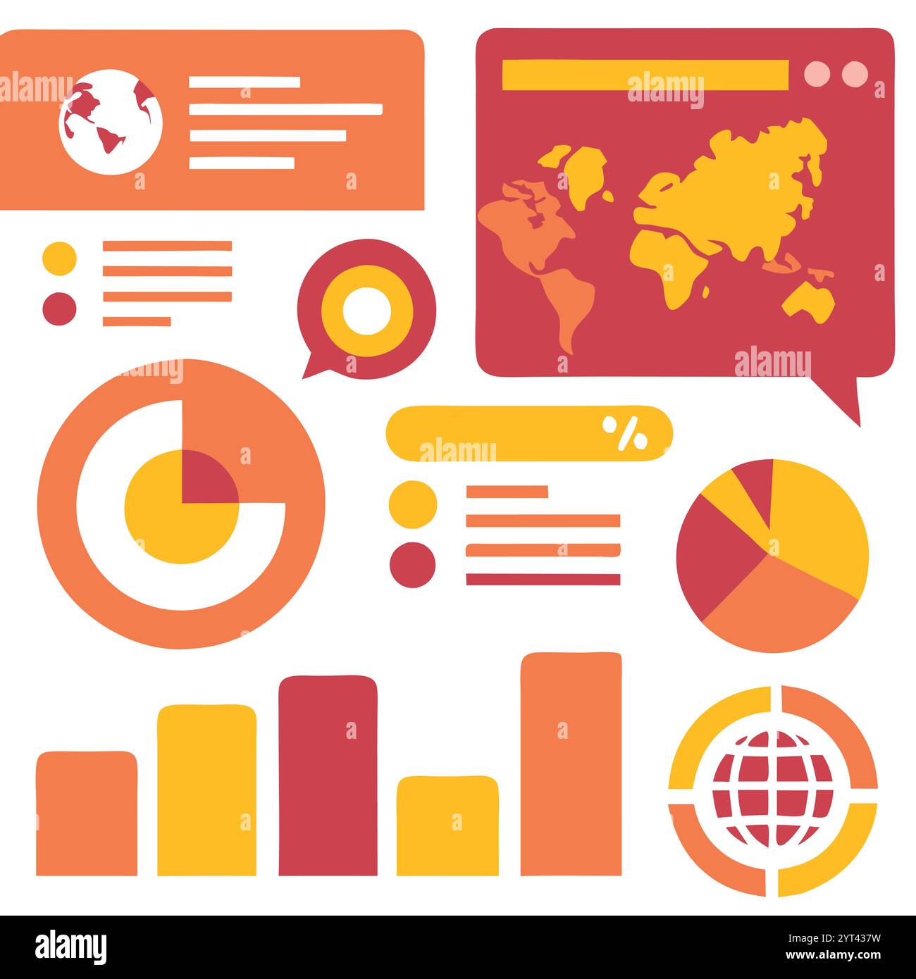 Global Data Analysis and Insights Vector Illustration for Business ...