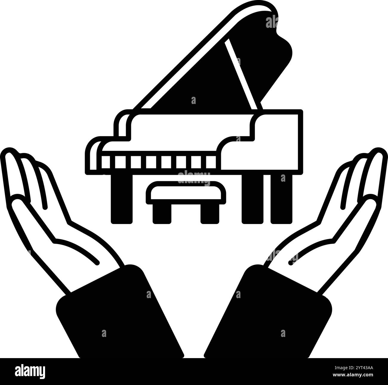 Piano keyboard hands Stock Vector Images - Alamy