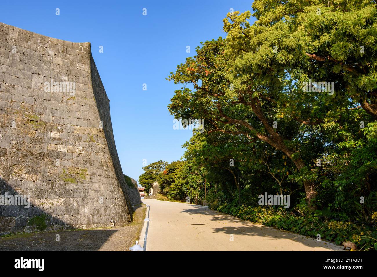 Walls of Shurijo castle, former capital of Ryukyu Kingdom and World Heritage Site in Naha ...