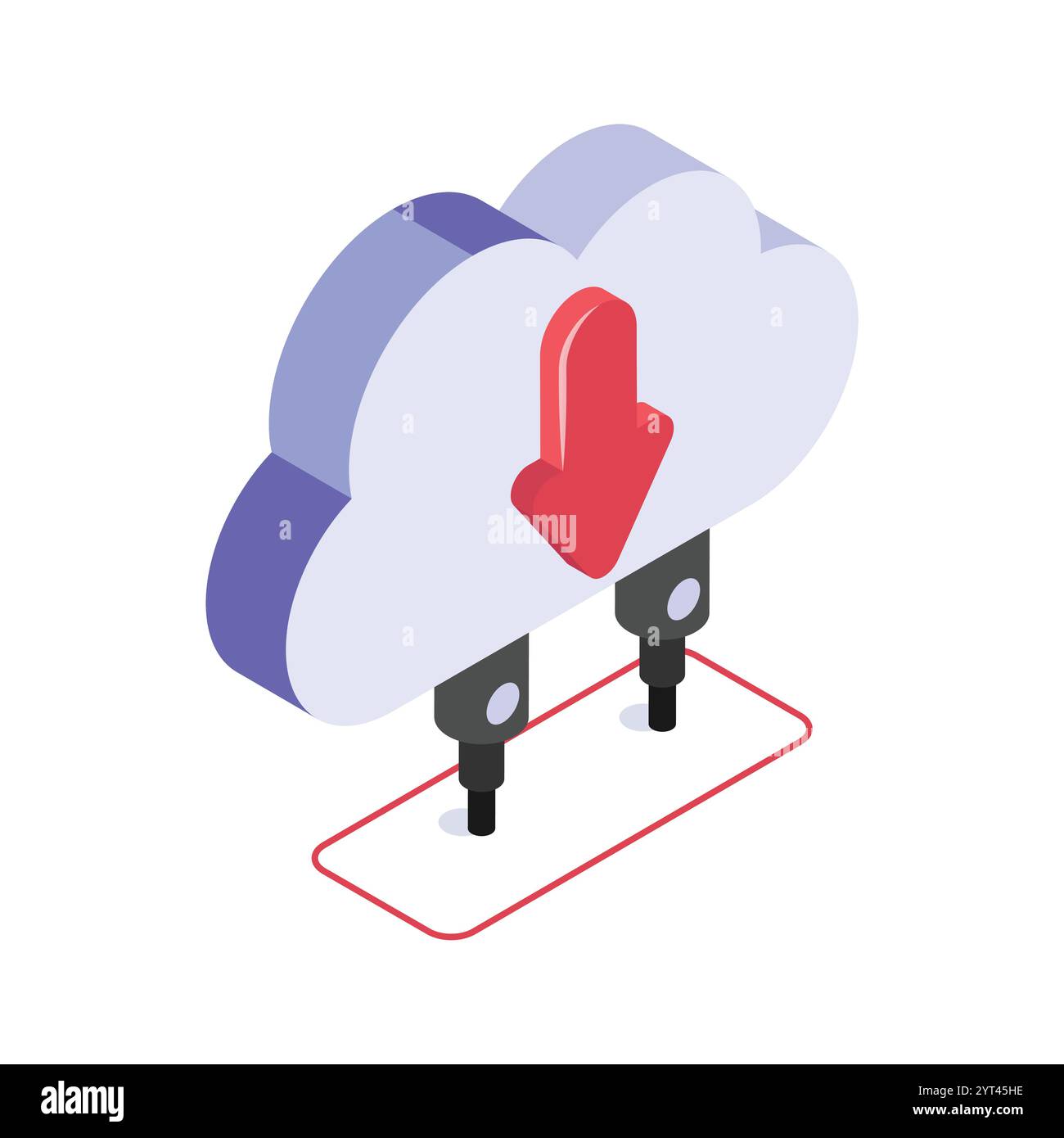 Cloud downloading down arrow hi-res stock photography and images - Alamy