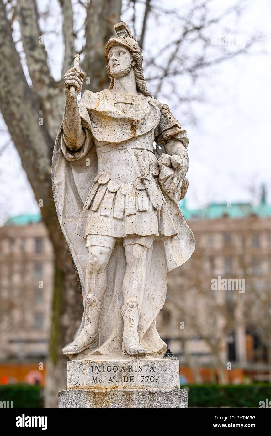 Medieval sculpture or stone statue of Inigo Arista Stock Photo - Alamy