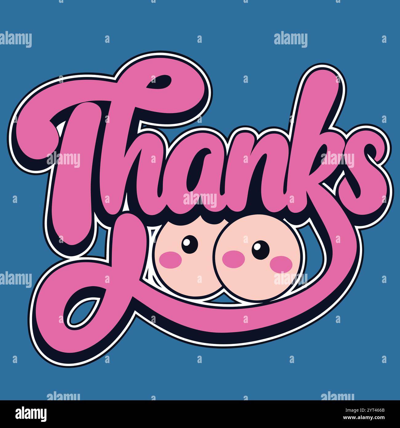 Retro Colorful Thanks Typography Vector Design - Vibrant Appreciation ...