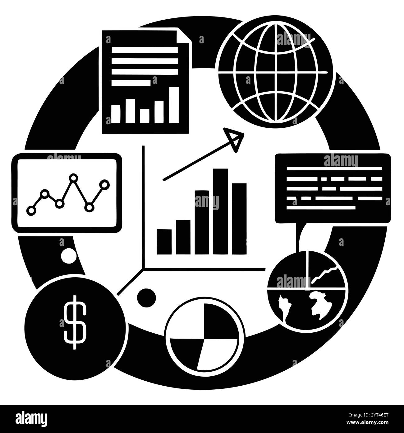 Global Data Analysis and Insights Vector Illustration for Business ...
