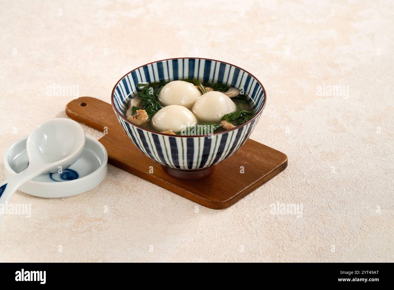 Eating big tangyuan yuanxiao, tang yuan, glutinous rice dumpling balls ...