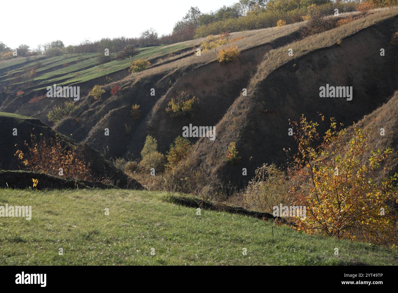 Autumn landscape with big ravine. Country life Stock Photo - Alamy