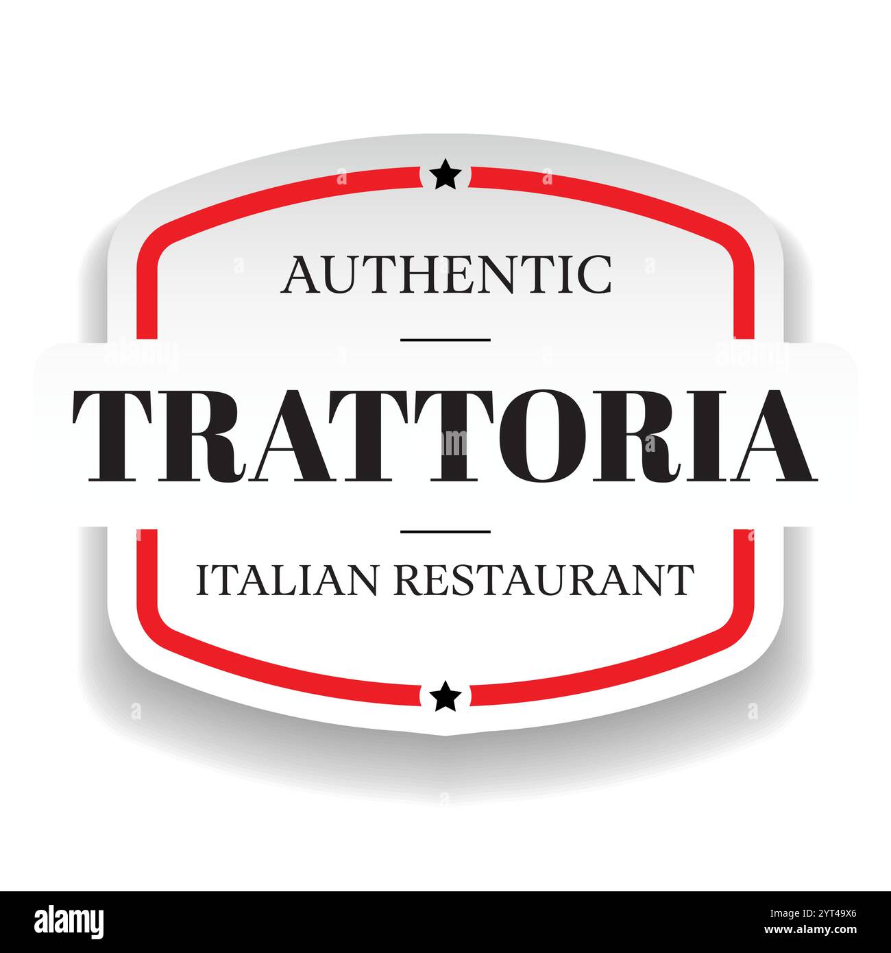 Trattoria, authentic Italian restaurant logo label Stock Vector Image ...