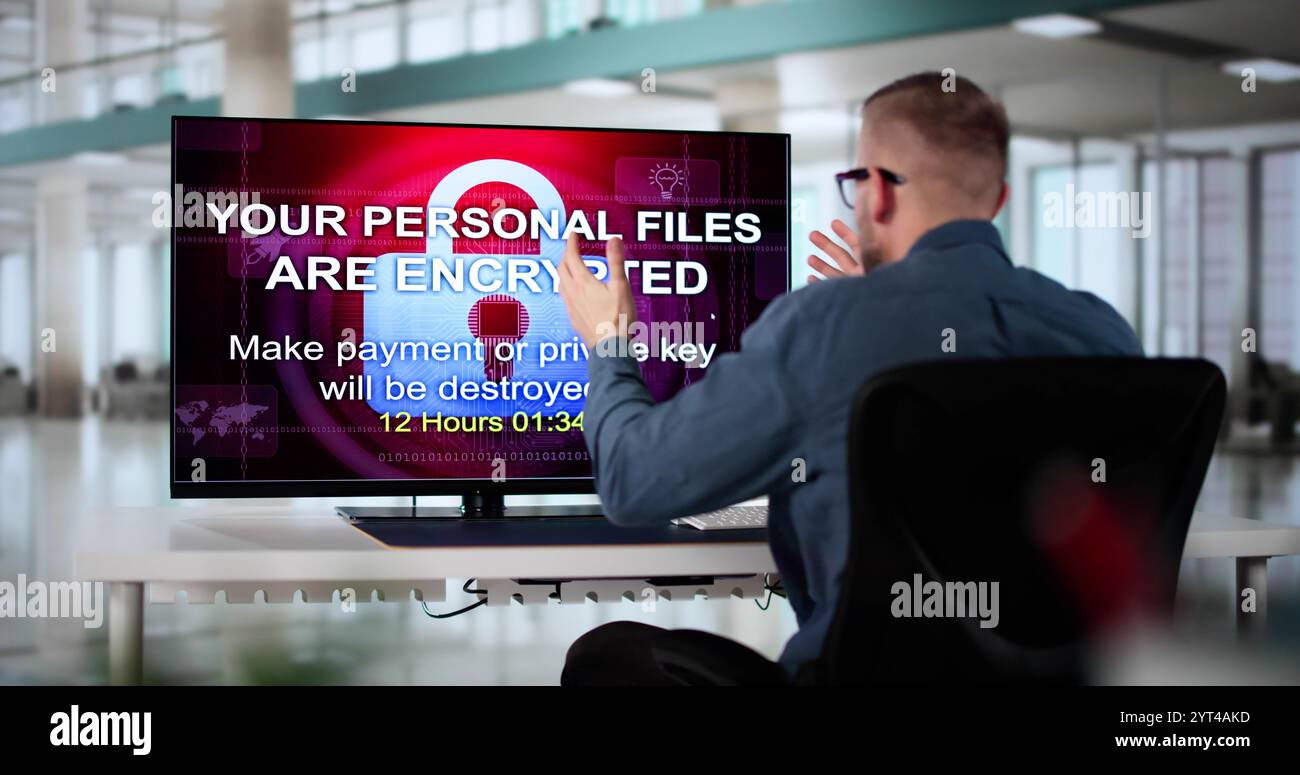 Ransomware Extortion Attack. Hacked Laptop Password. Cyber Security ...