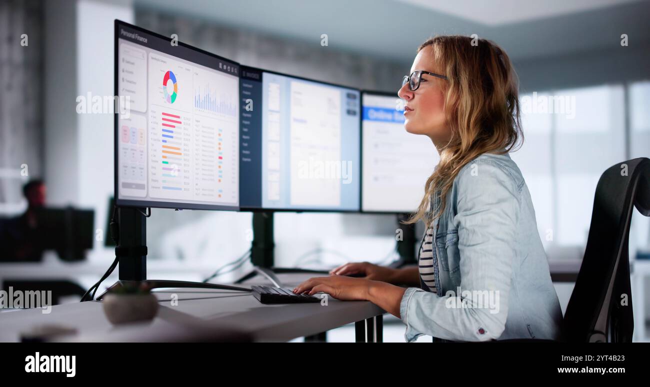 Money Planning Budget Tracker App On Desktop Computer Stock Photo - Alamy