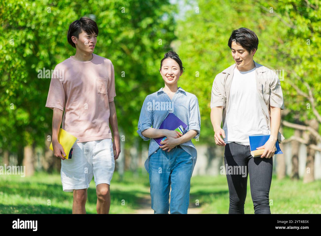 Group of young people walking while conversing Stock Photo - Alamy