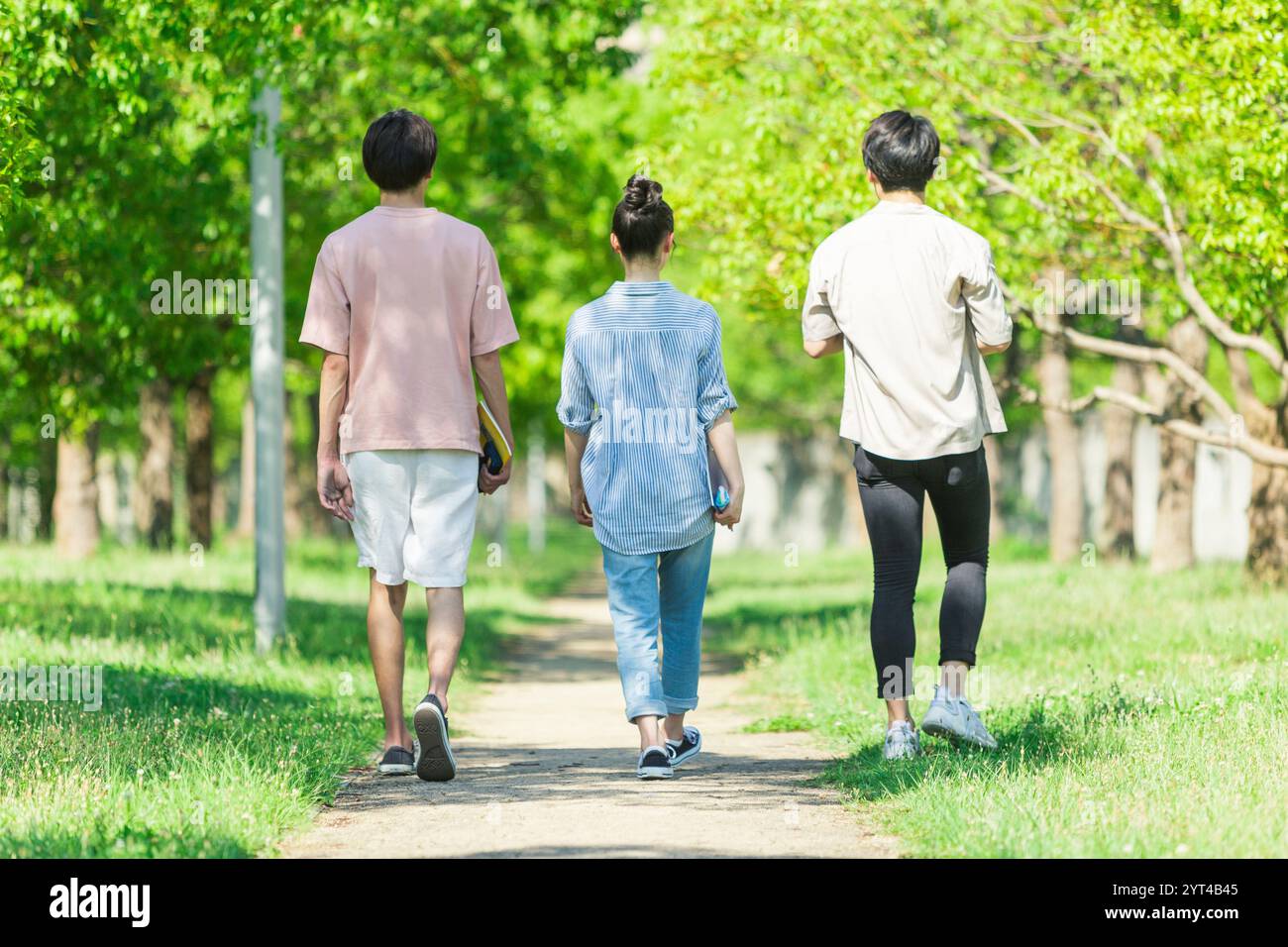Back view of group of young people walking Stock Photo - Alamy