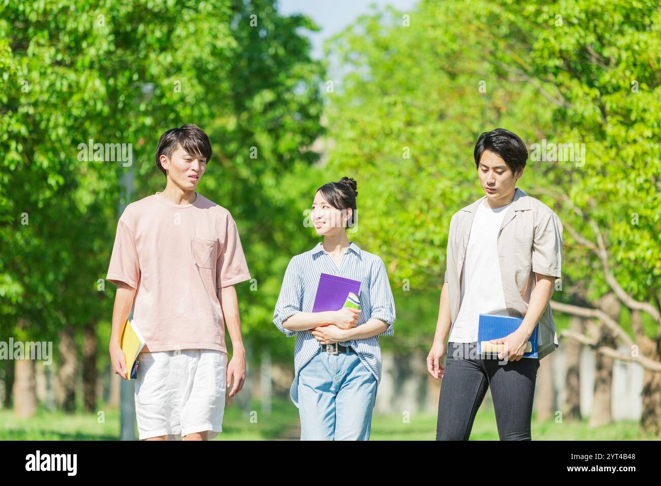 Group of young people walking while conversing Stock Photo - Alamy