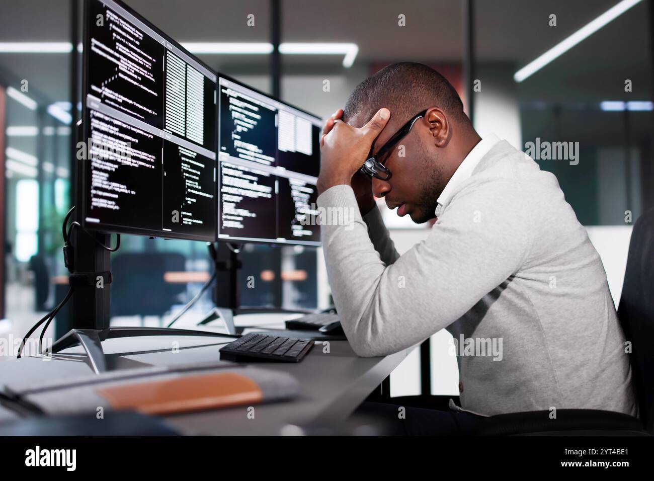 Unhappy sad developer programmer hi-res stock photography and images ...