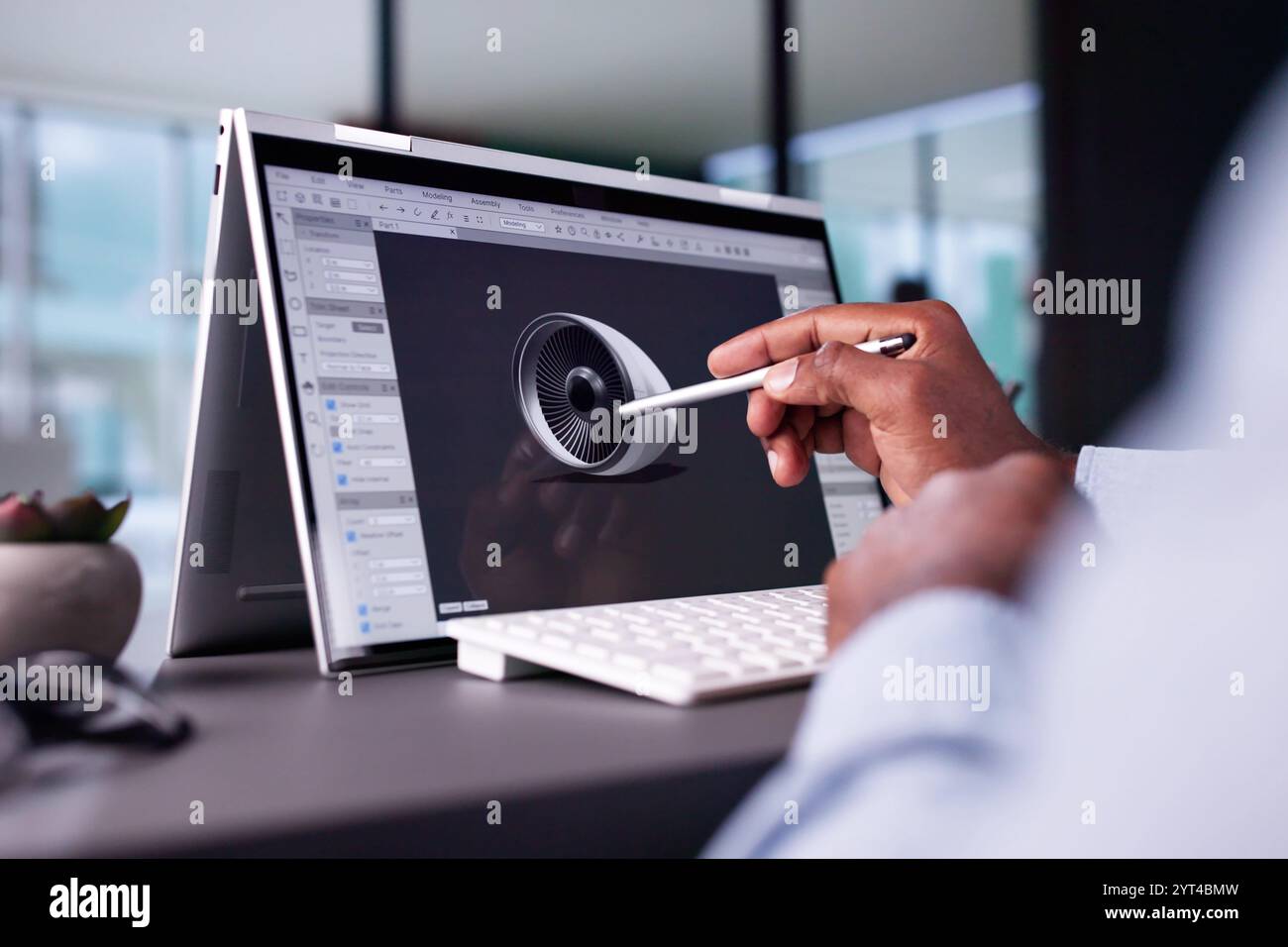 Engineer Using 3D CAD Software On PC Stock Photo - Alamy