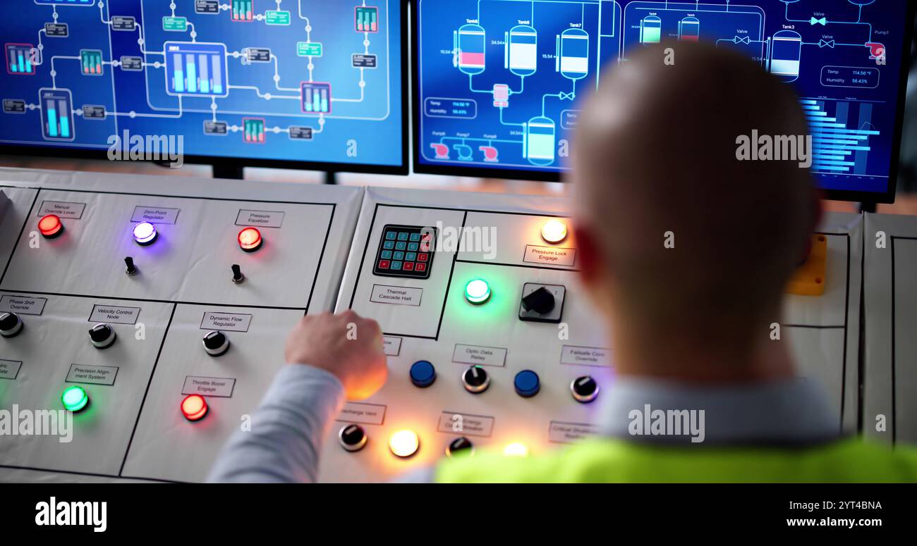 Scada Control Technology At Wine Fermentation Factory Stock Photo - Alamy