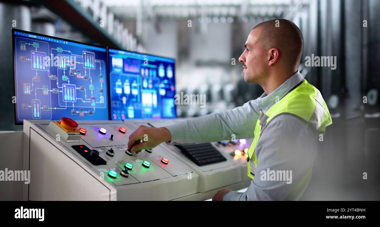 Scada Control Technology At Wine Fermentation Factory Stock Photo - Alamy