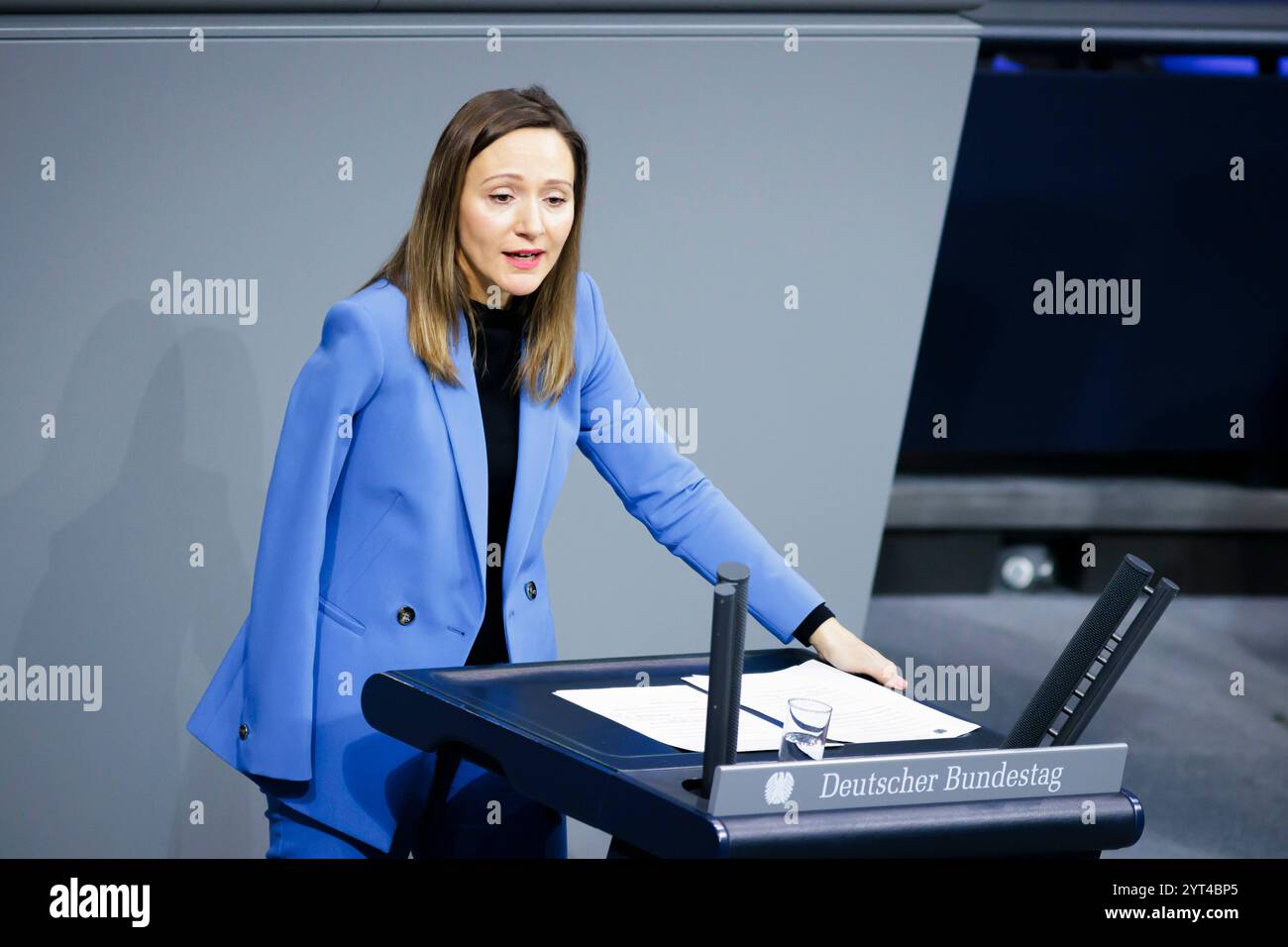 Jasmina Hostert, SPD, Member of Parliament, speaks in the Bundestag. Berlin, December 6, 2024 ...