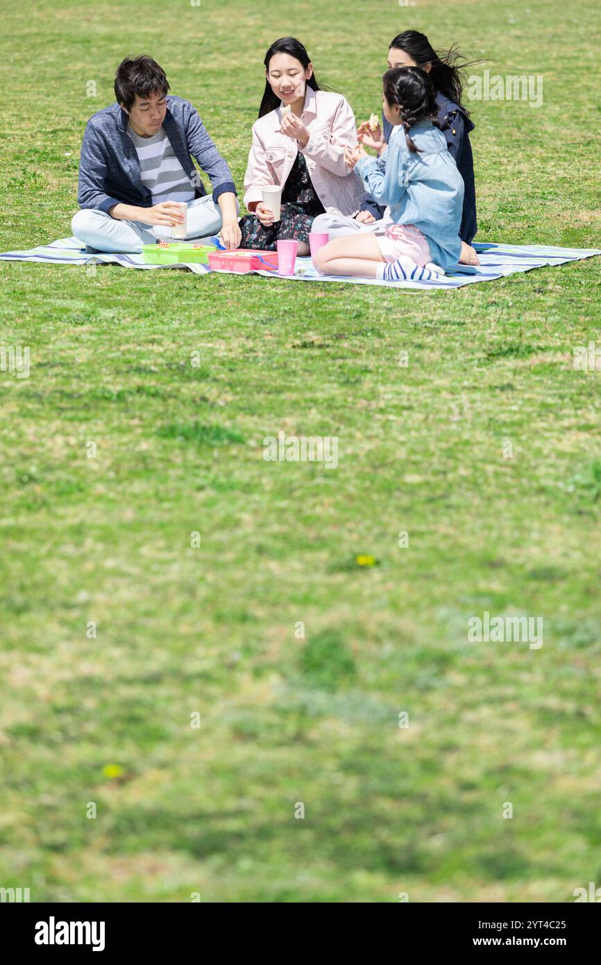 Family having a picnic Stock Photo - Alamy