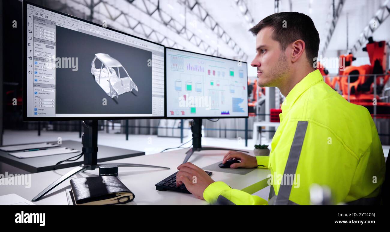 Car Factory Automotive Computer 3D CAD Software Stock Photo - Alamy