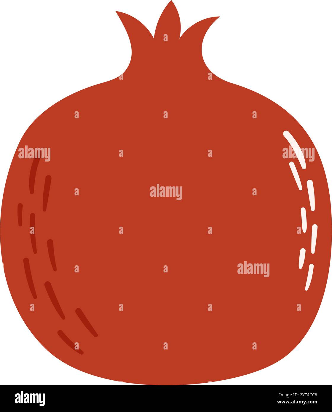 Fruit pomegranate in cartoon hand drawn simple style. Editable variable ...