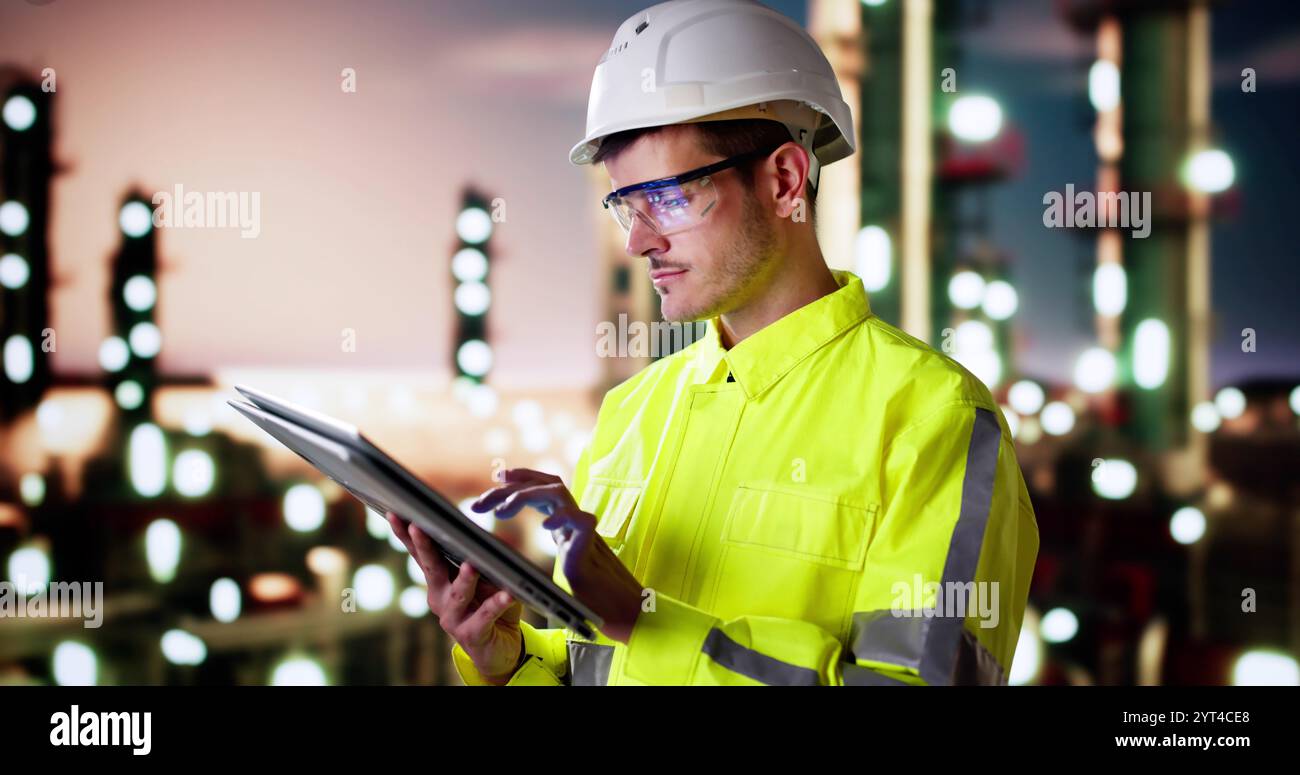 Oil And Gas Chemical Plant And Refinery. Industrial Engineering Stock ...