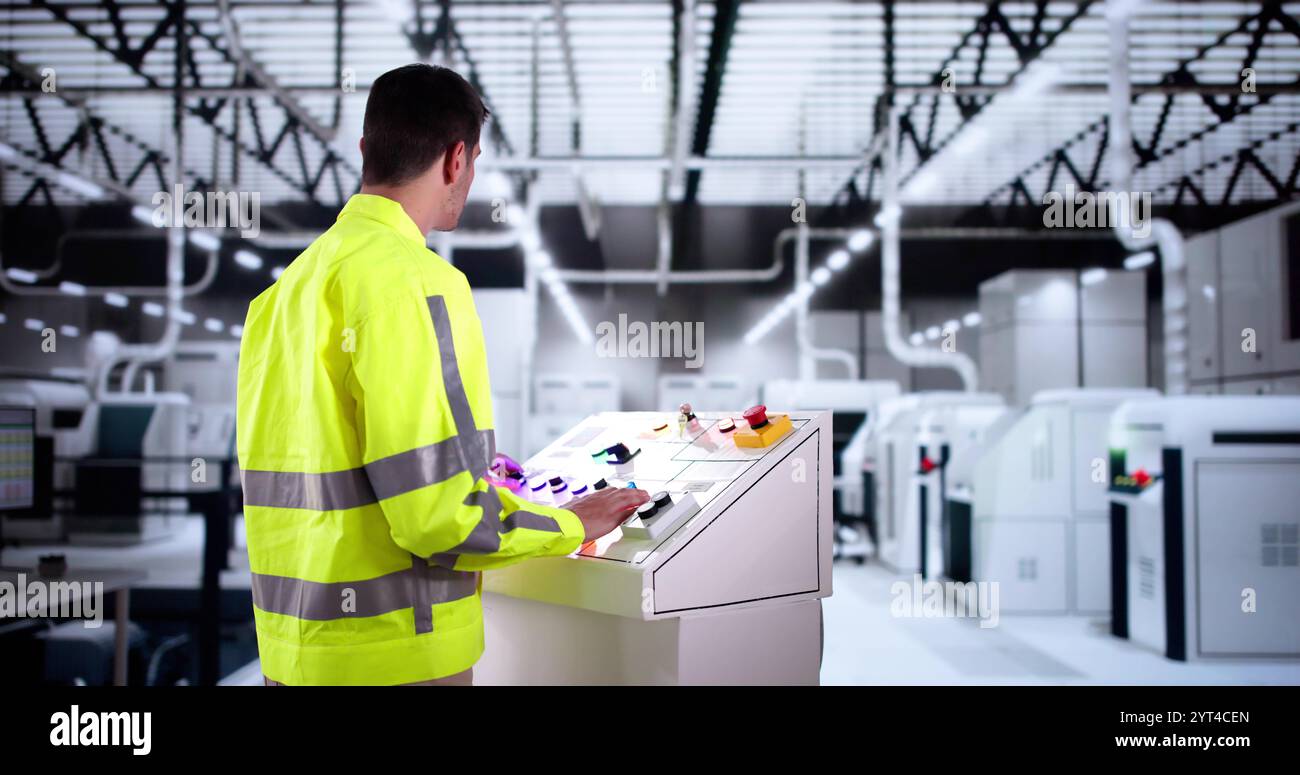 Manufacturing Factory Control Panel And Switch Board Stock Photo - Alamy