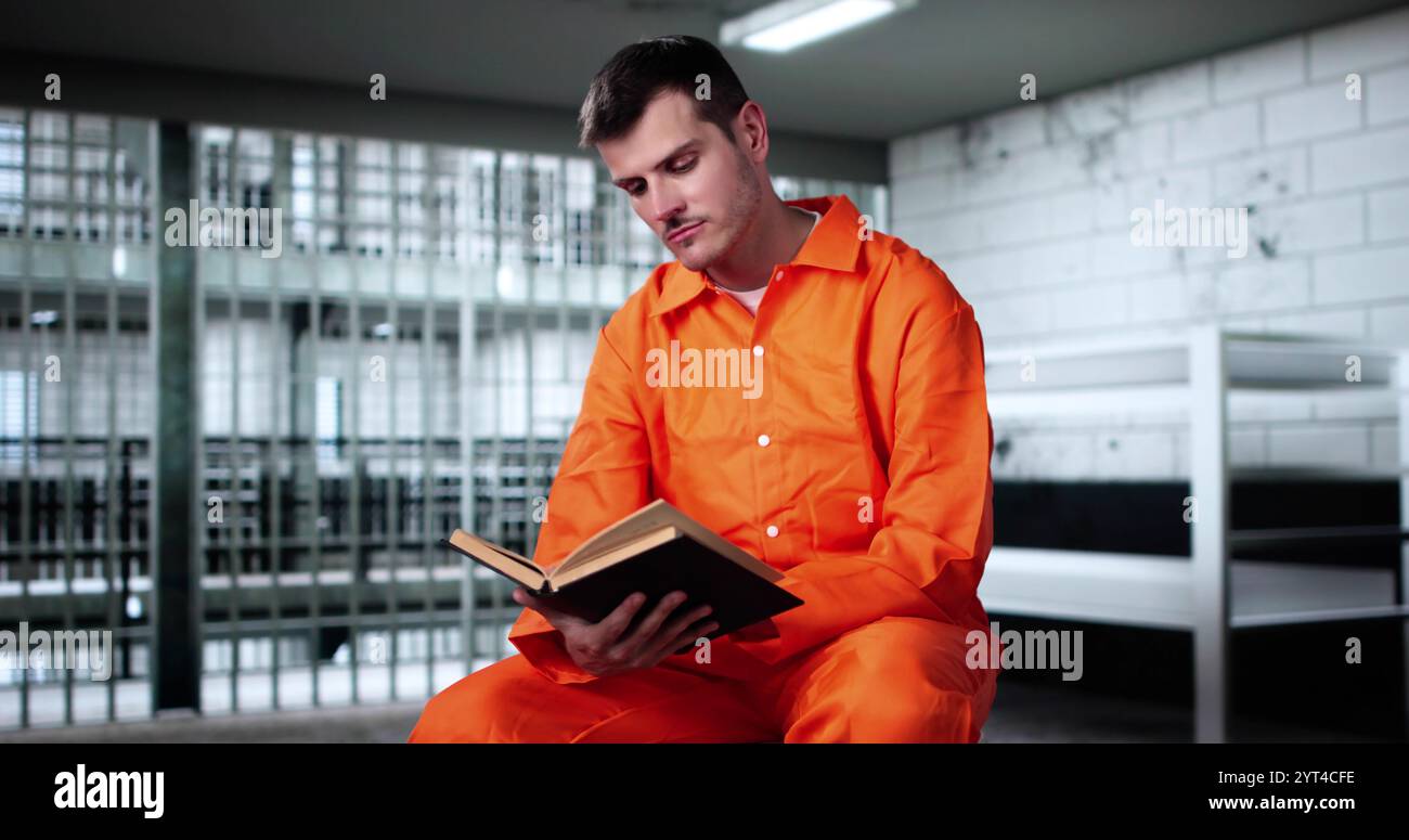 Prisoner studying in jail hi-res stock photography and images - Alamy