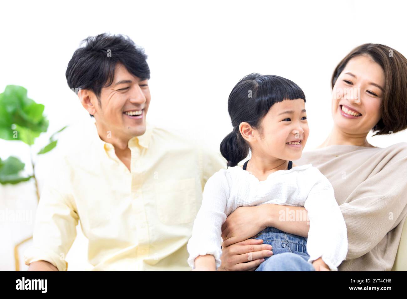 Family three children sit hi-res stock photography and images - Alamy