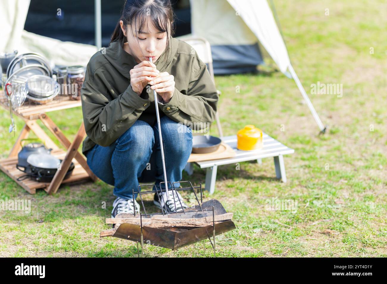 Outdoor fire nature person hi-res stock photography and images - Alamy