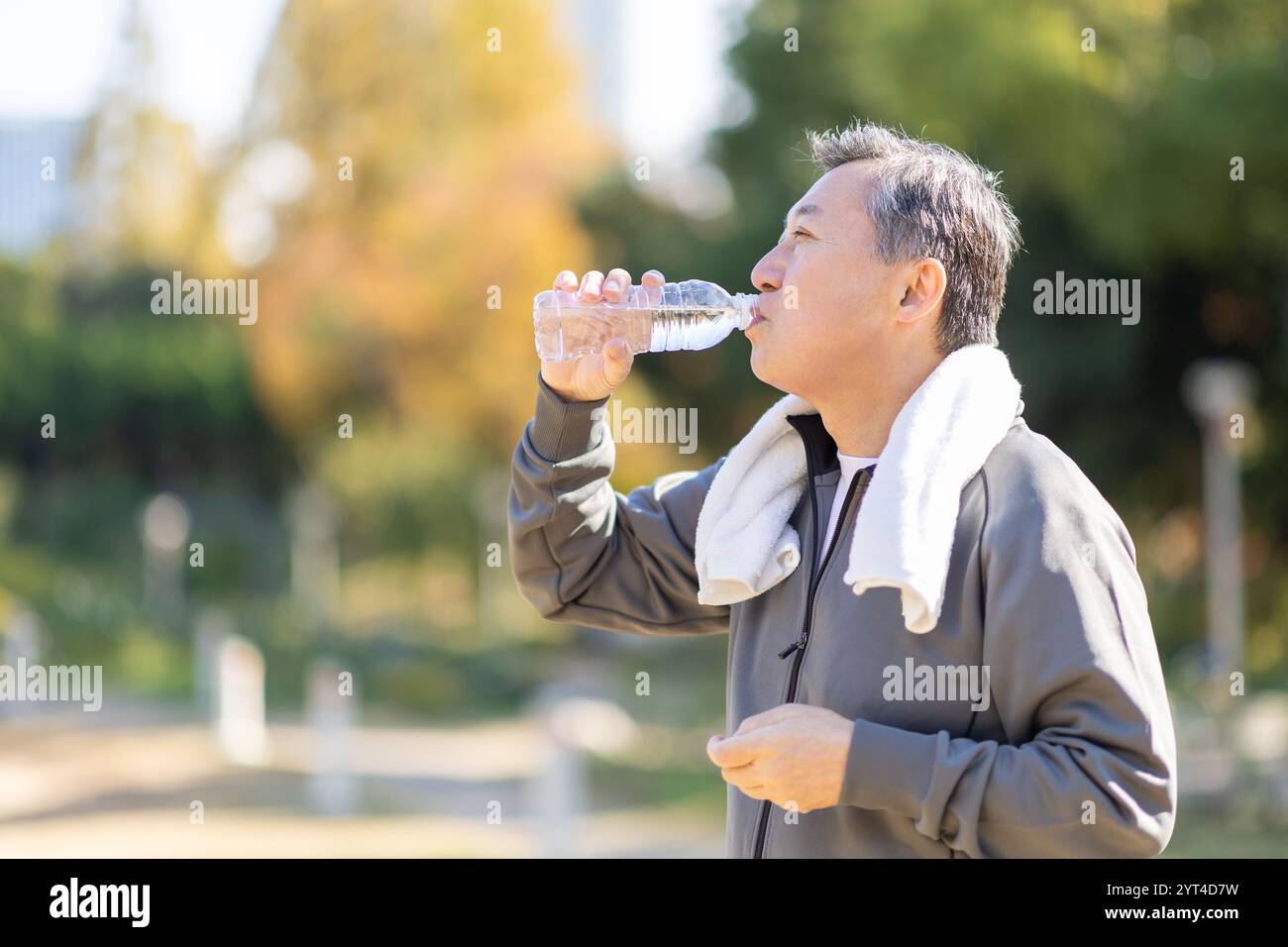 Senior men drinking water Stock Photo - Alamy