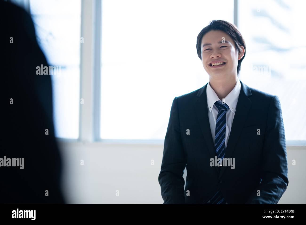 Man being interviewed Stock Photo - Alamy