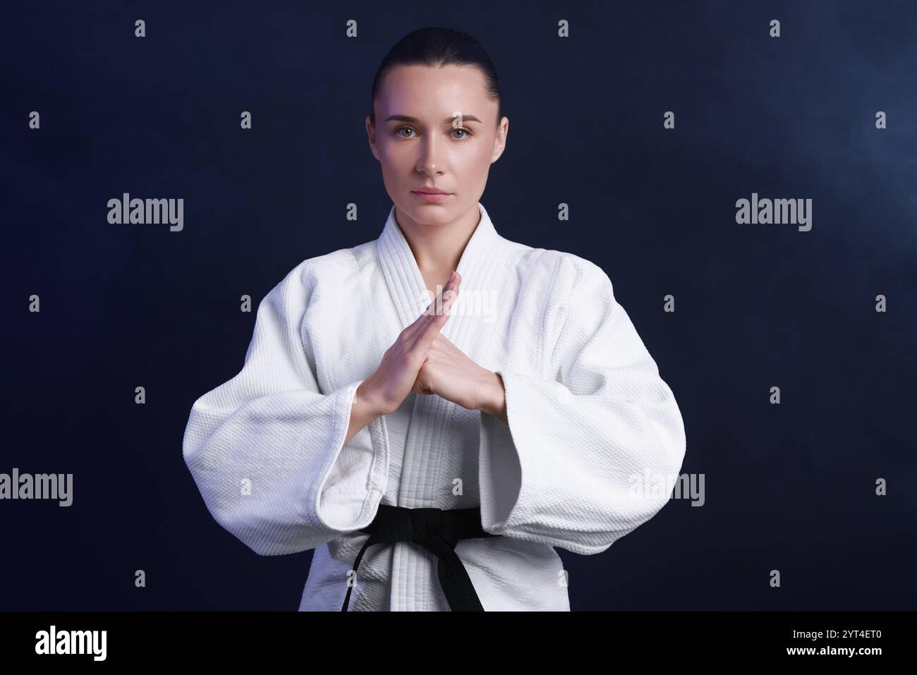 Karate fighter in kimono hi-res stock photography and images - Alamy