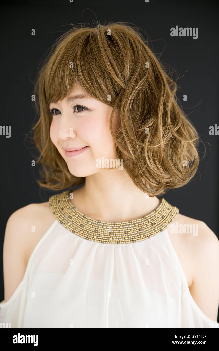 Woman in bob style Hairstyle image Stock Photo - Alamy