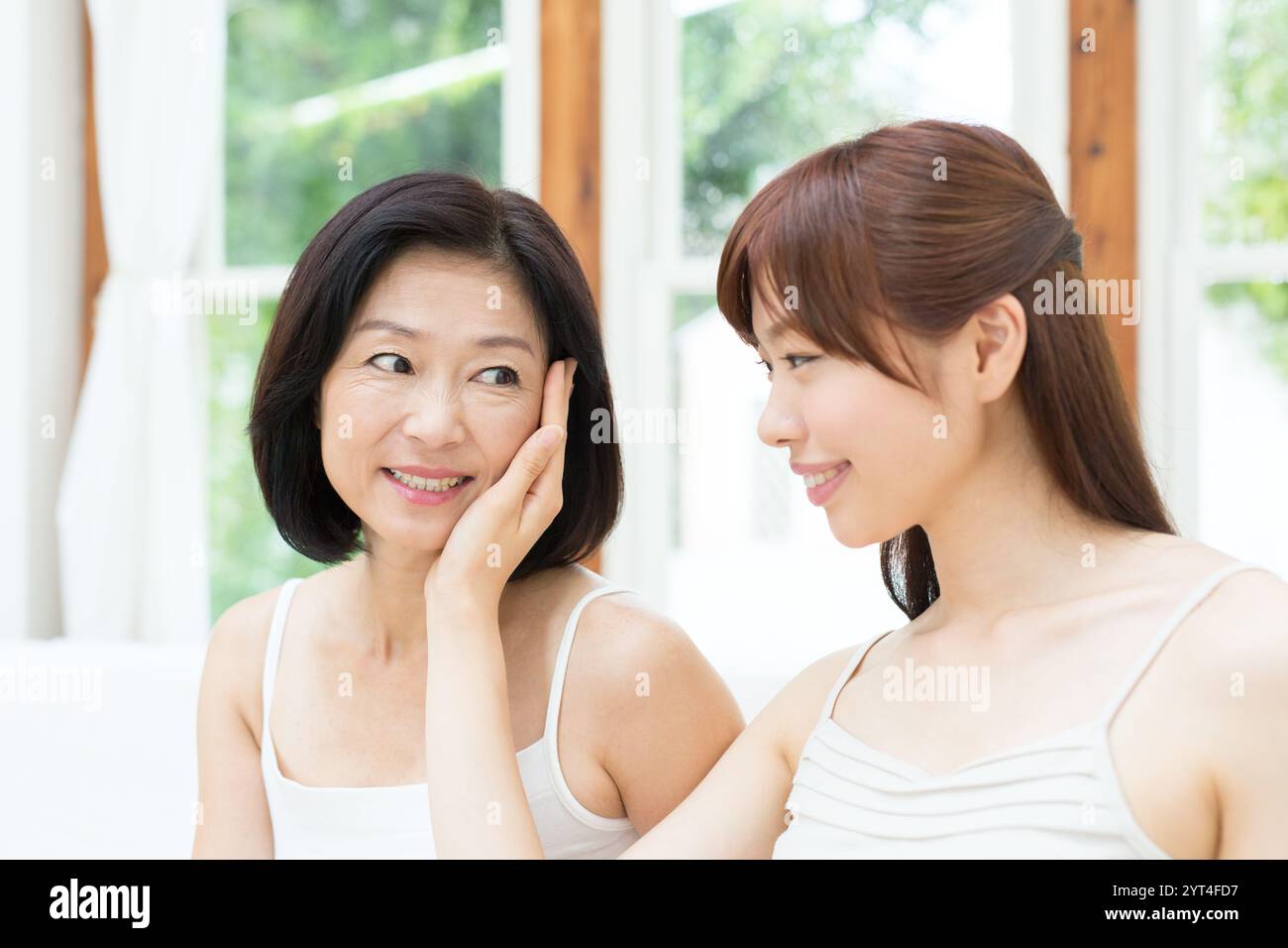 Parents and children with beautiful skin Skincare Image Stock Photo - Alamy