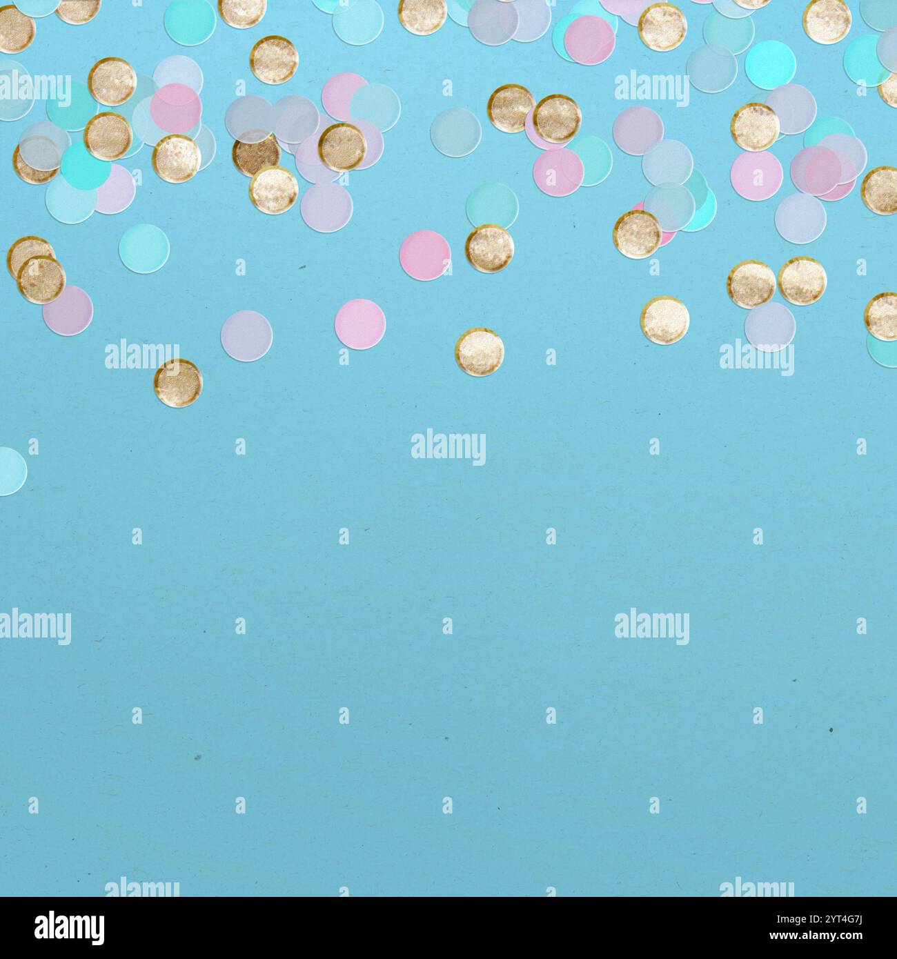 Colorful paper and gold confetti background Stock Photo - Alamy