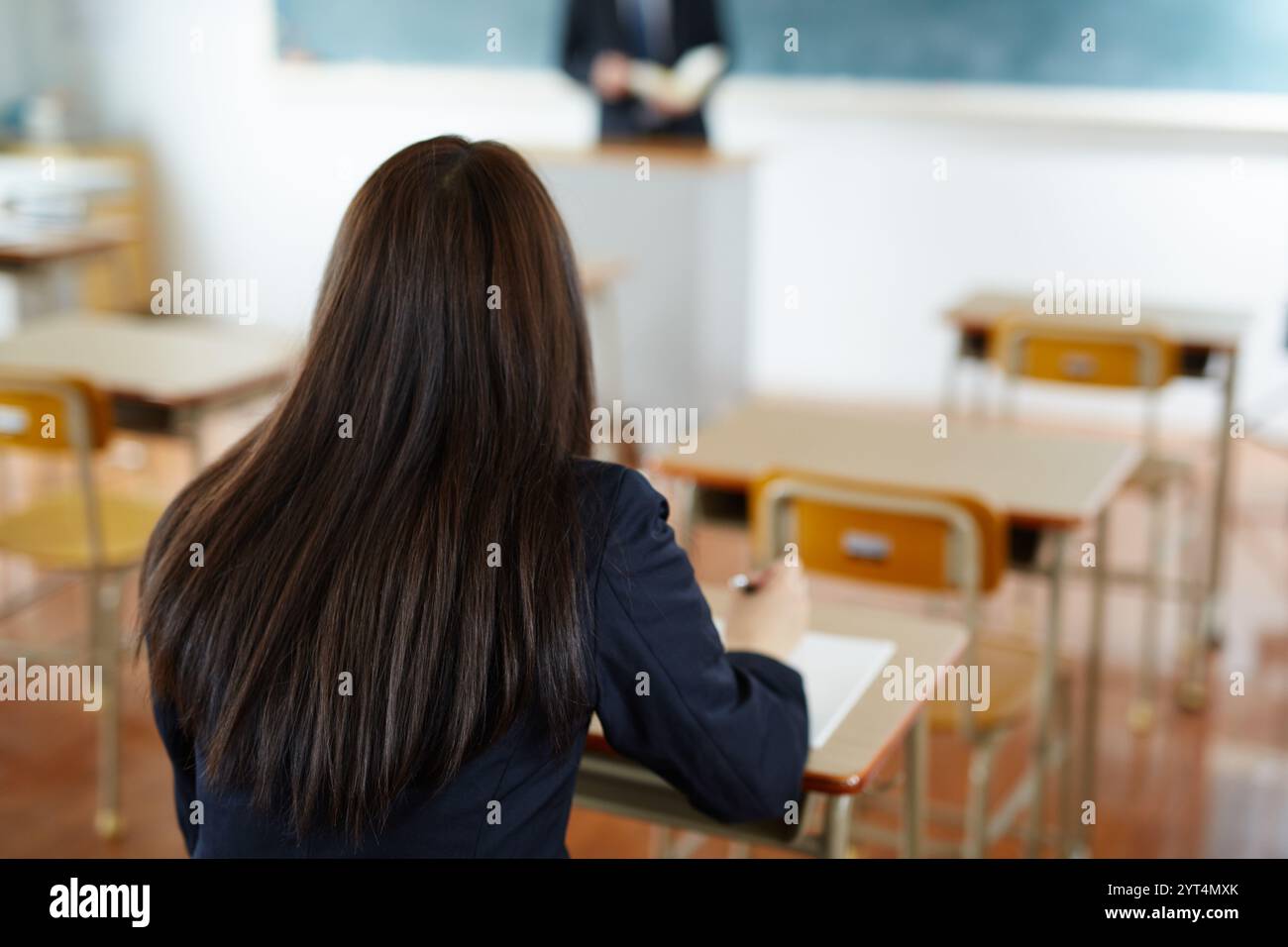 High school girls studying in a classroom Stock Photo - Alamy