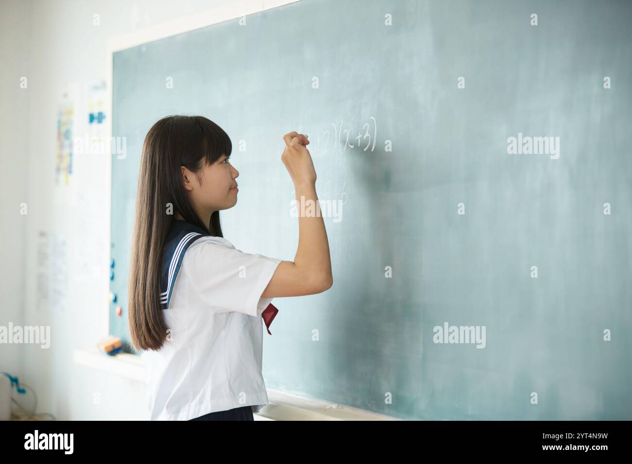 Students in sailor suits studying in a classroom Stock Photo - Alamy