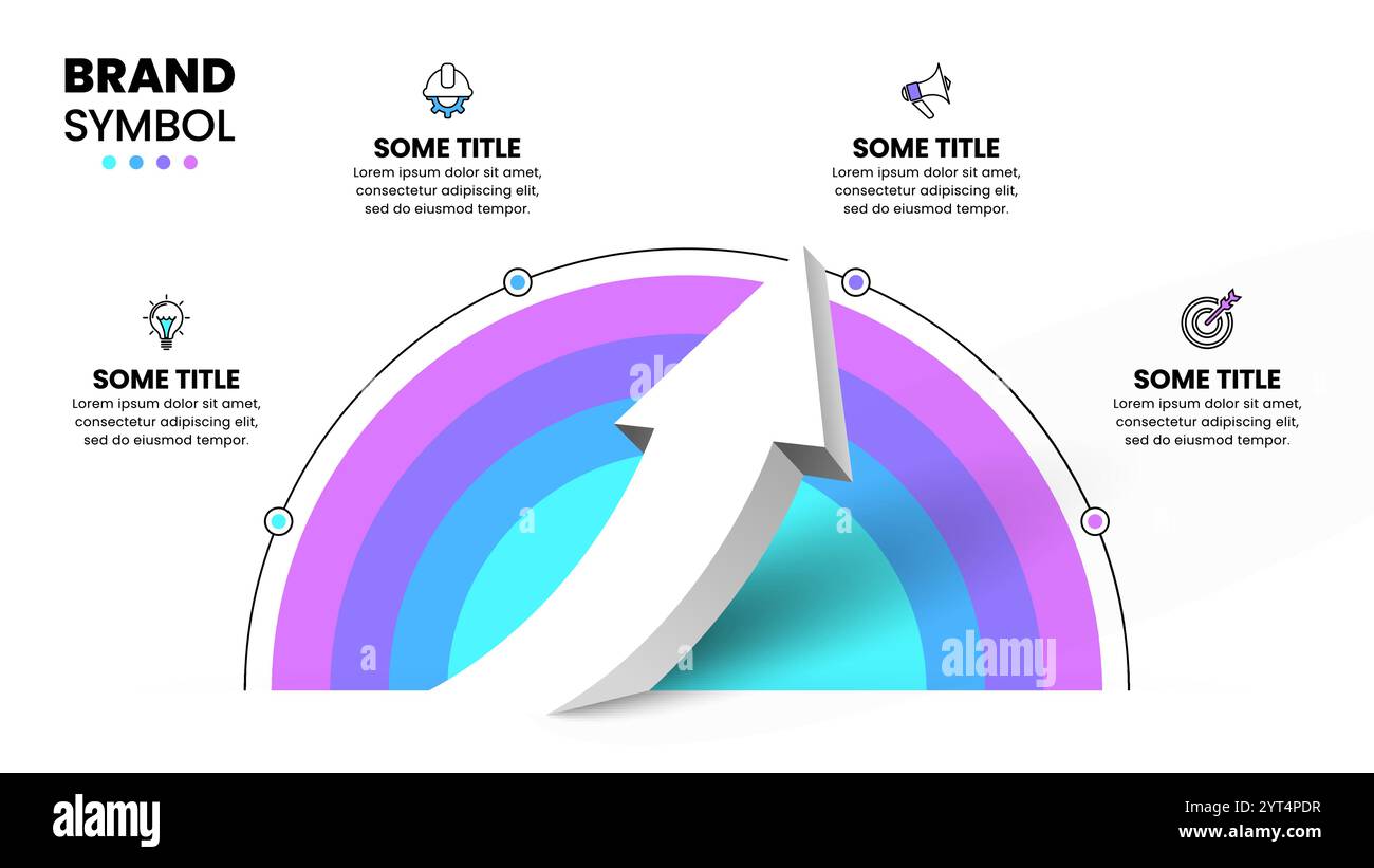 Infographic template with icons and 4 options or steps. Arrow. Can be ...
