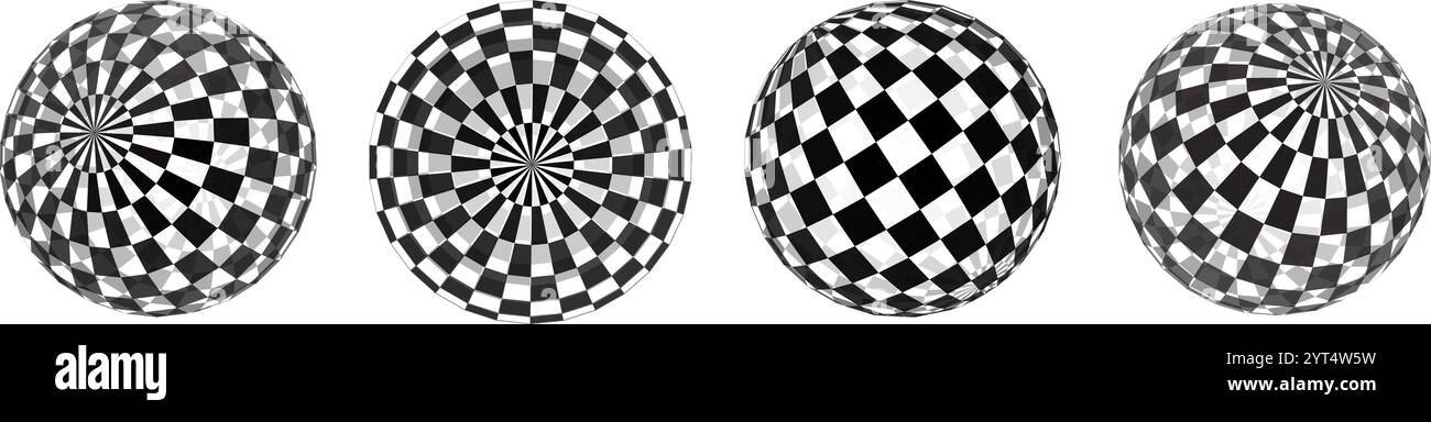 Black and white checkerboard spheres on white background Stock Vector ...