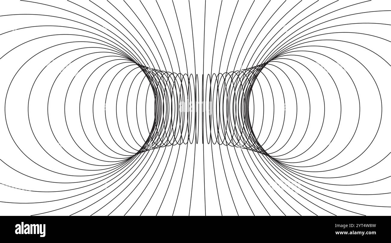 3D wormhole effect curved lines on a white background. Tunnel 3d vector illustration Stock ...