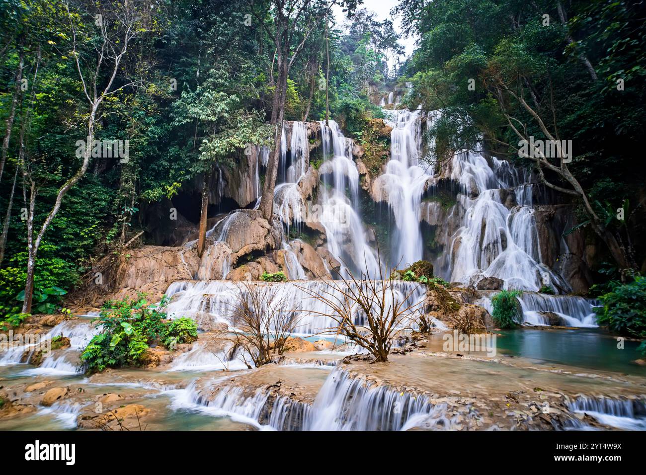 Kuang Si Waterfalls in Luang Probang Laos. long exposure. Beautiful ...