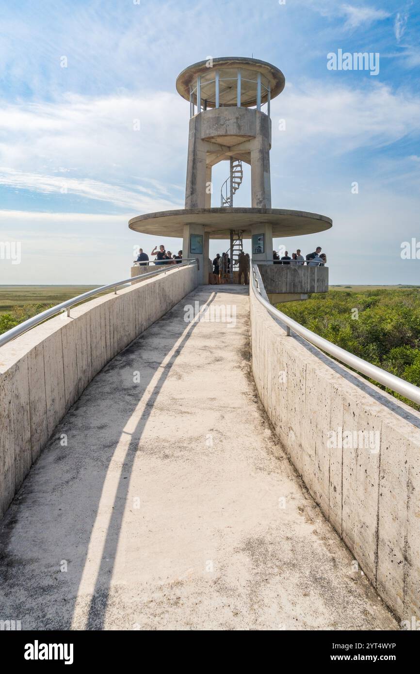 The Shark Valley observation tower, Everglades National Park, Florida ...