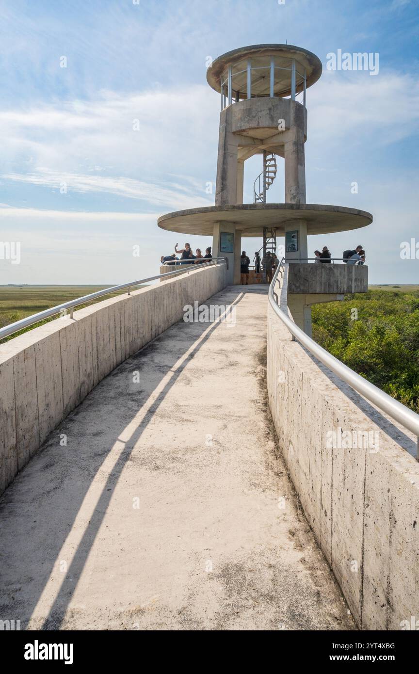 The Shark Valley observation tower, Everglades National Park, Florida ...