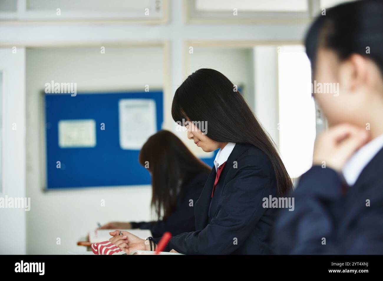 High school girls studying in a classroom Stock Photo - Alamy