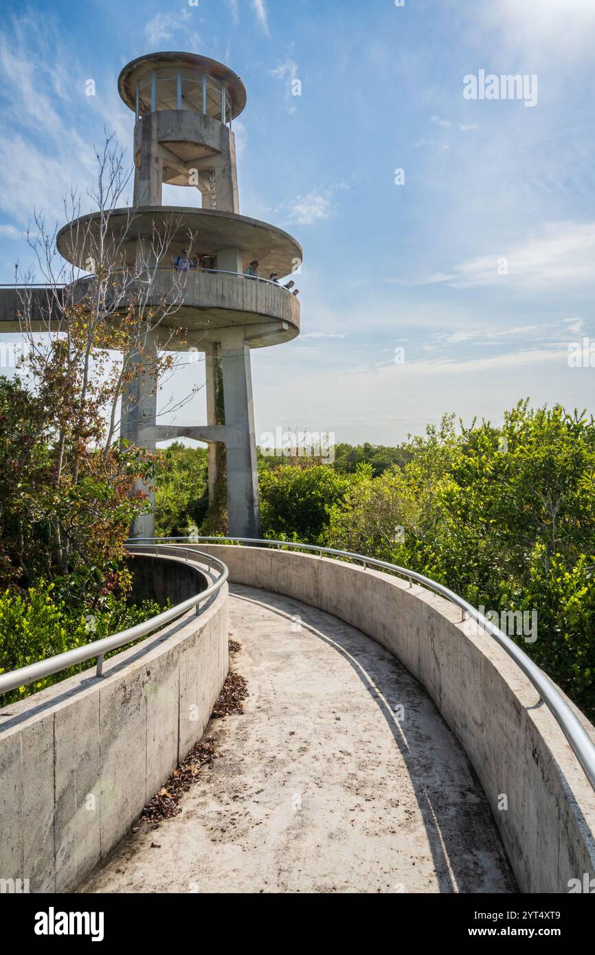 The Shark Valley observation tower, Everglades National Park, Florida ...