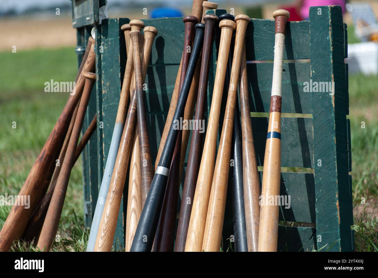 Sports wooden baseball bats hi-res stock photography and images - Alamy